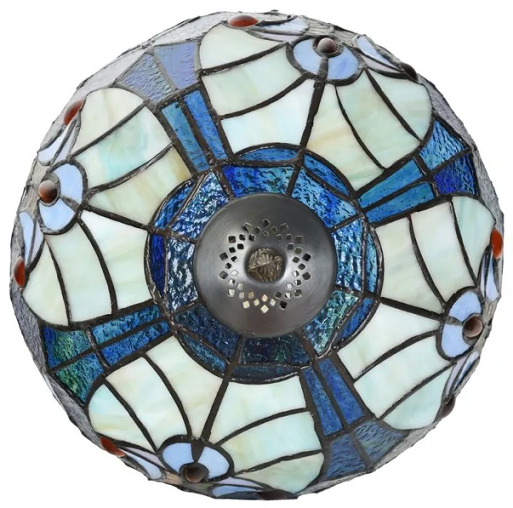 Stolní lampa Tiffany Berniss modrá – 25x40 cm