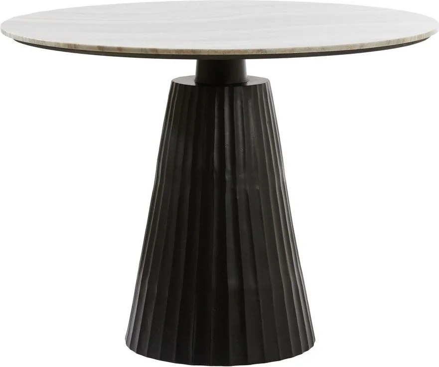 Kulatý jídelní stůl s mramorovou deskou ø 100 cm Rianne – Light & Living