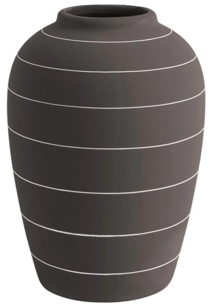 PRESENT TIME Sada 3 ks: Váza Terra cone tmavě hnědá ∅ 13 × 18,5 cm