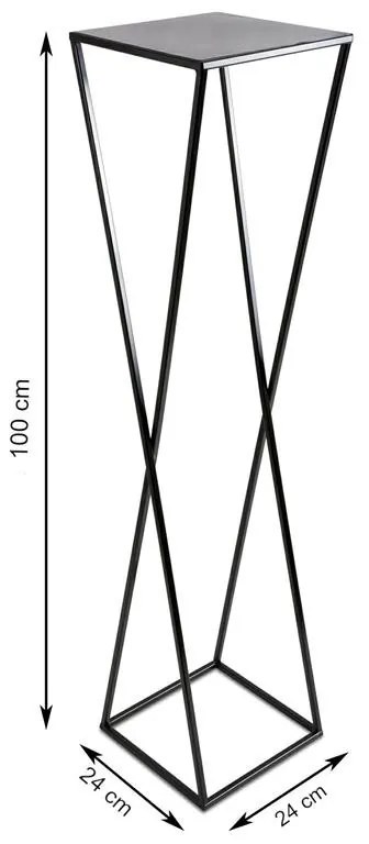 Stojan na květiny ESPIRAL 100 cm černý