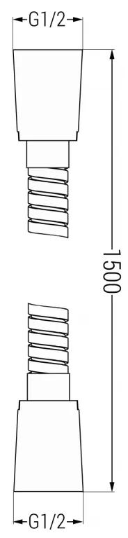 Mexen sprchová hadice 150 cm, Černá - 79460-70
