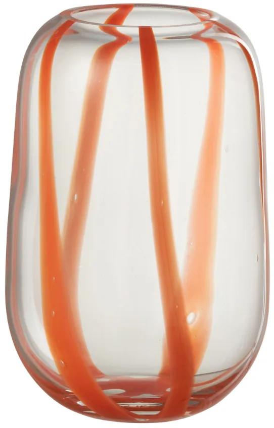 OnaDnes -20% Oranžová skleněná váza J-line Spiny 24 cm