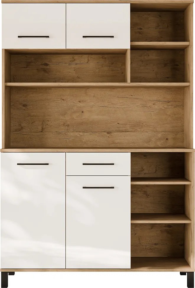 Kredenc příborník VIGO | 119 cm | lancelot/bílá lesk