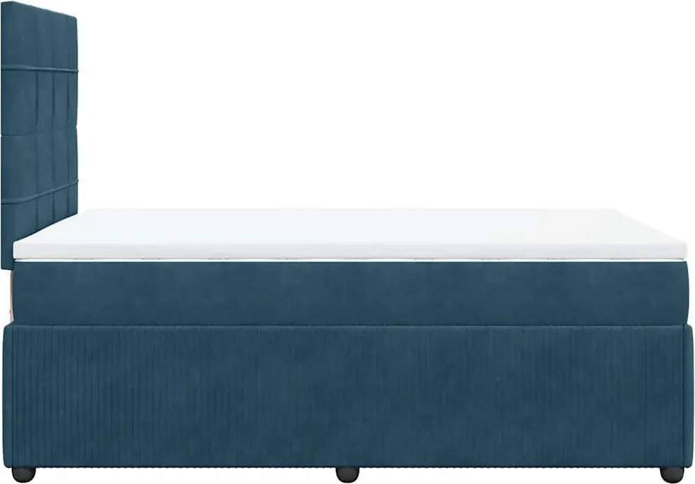 Box spring postel s matrací modrá 120 x 200 cm samet 3294614