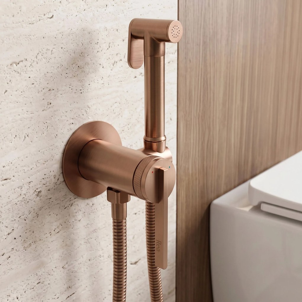 Rea, Podomítková bidetová baterie Rea Grace Brush Copper, REA-B4504