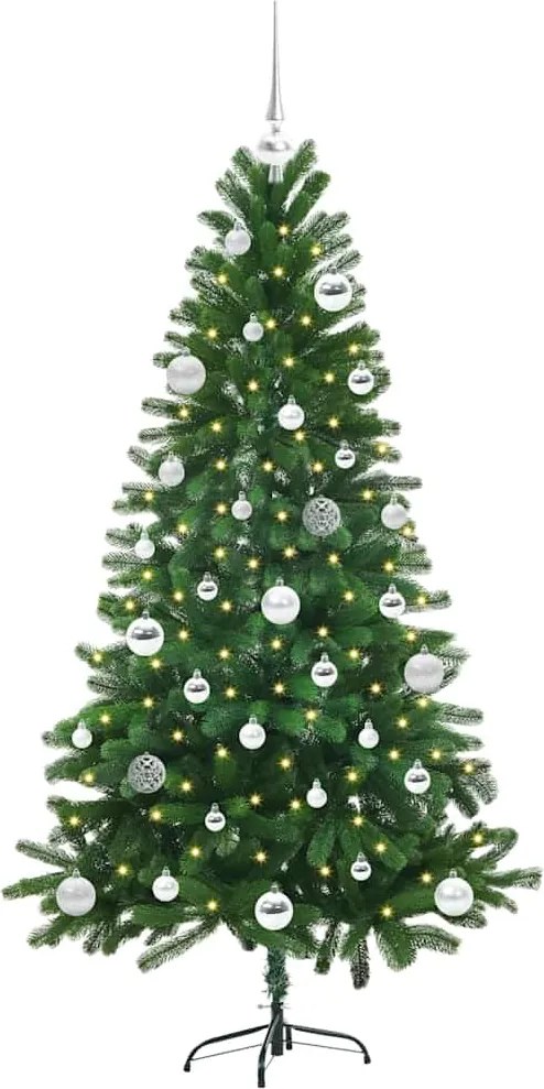 Vánoční stromeček s 150 LED diodami s stojanem Zelená 150 cm PE 3396323