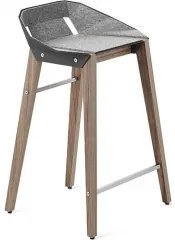 Barová židle Tabanda DIAGO, 62cm, ořechová podnož, plst (RAL7015)
