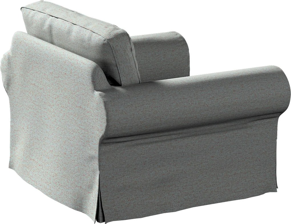Potah na křeslo IKEA Ektorp barva modrá látka pletený vzor