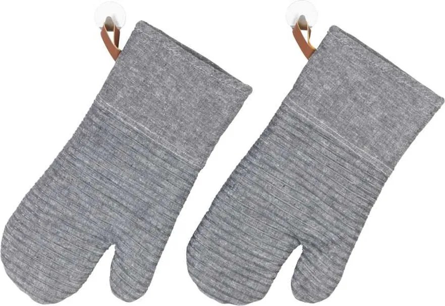 Kuchyňské chňapky ADA STRIPES, 2 ks, šedé, bavlněné, WENKO