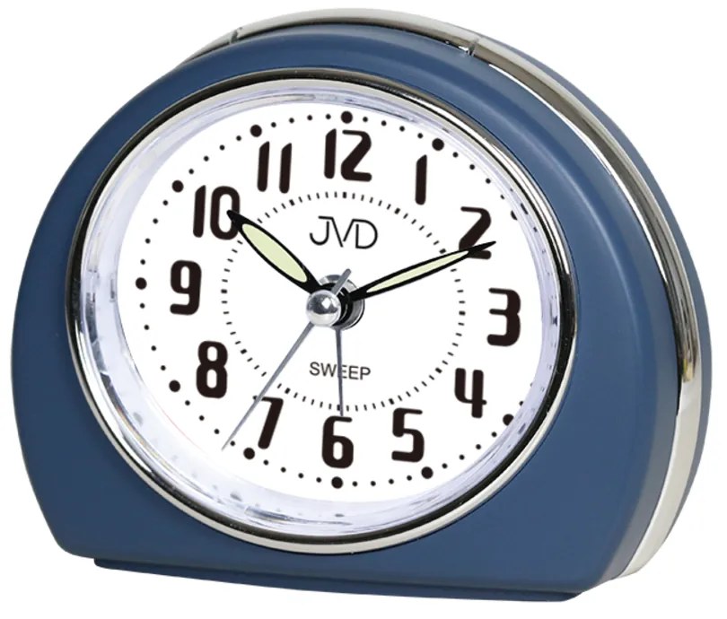 JVD Modrý netikající tichý budík JVD SRP9501.1