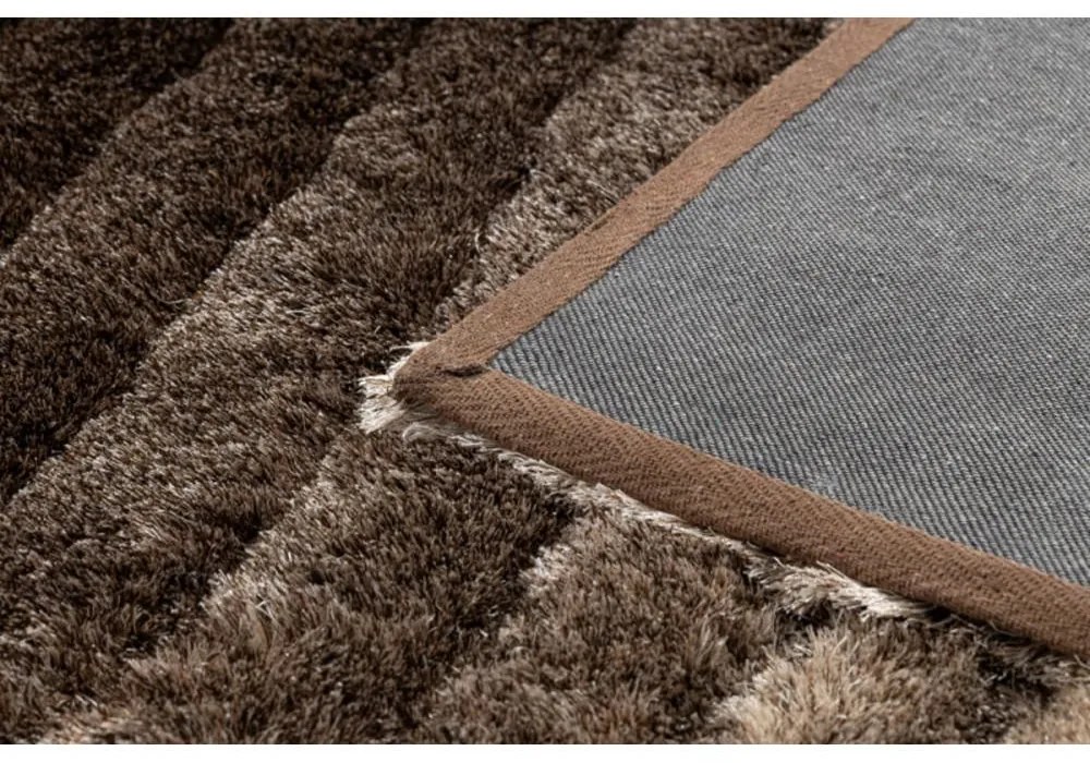 Luxusní kusový koberec shaggy Monet hnědý 120x160cm