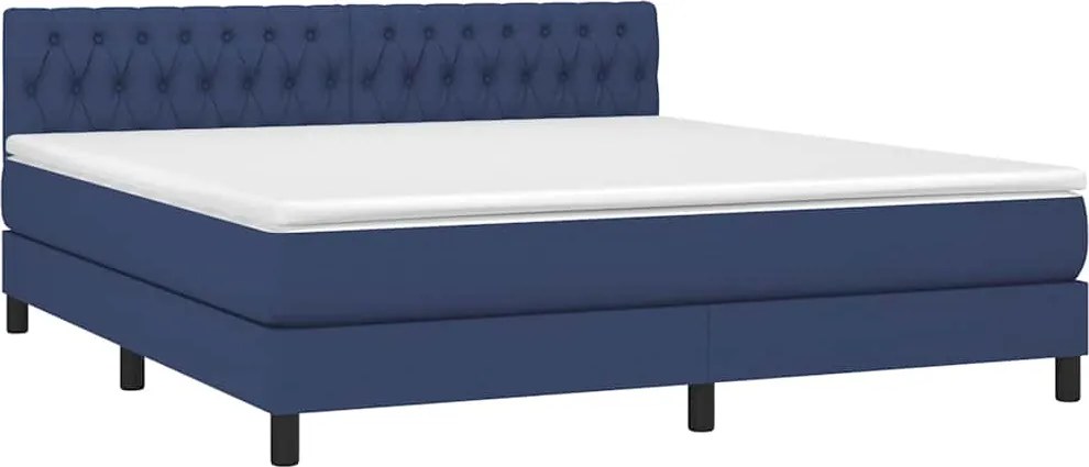 Box spring postel s matrací a LED modrá 180x200 cm textil 3133419