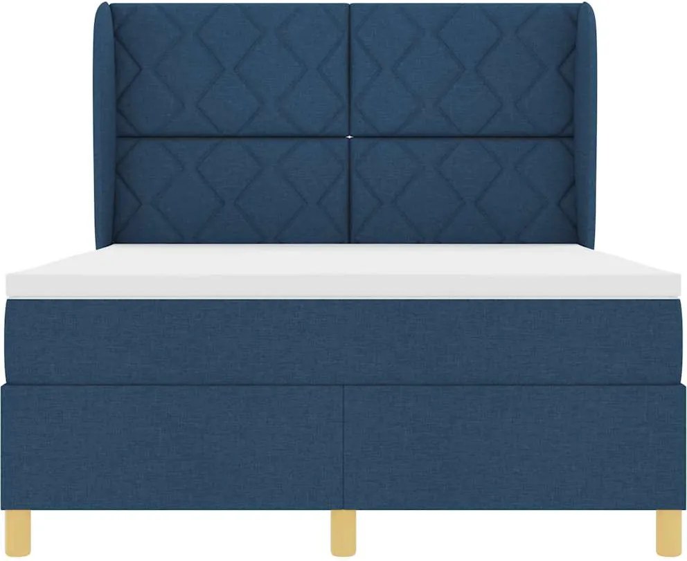 Postel s boxspringem s čelo Modrá 200 x 160 cm textil 3340829