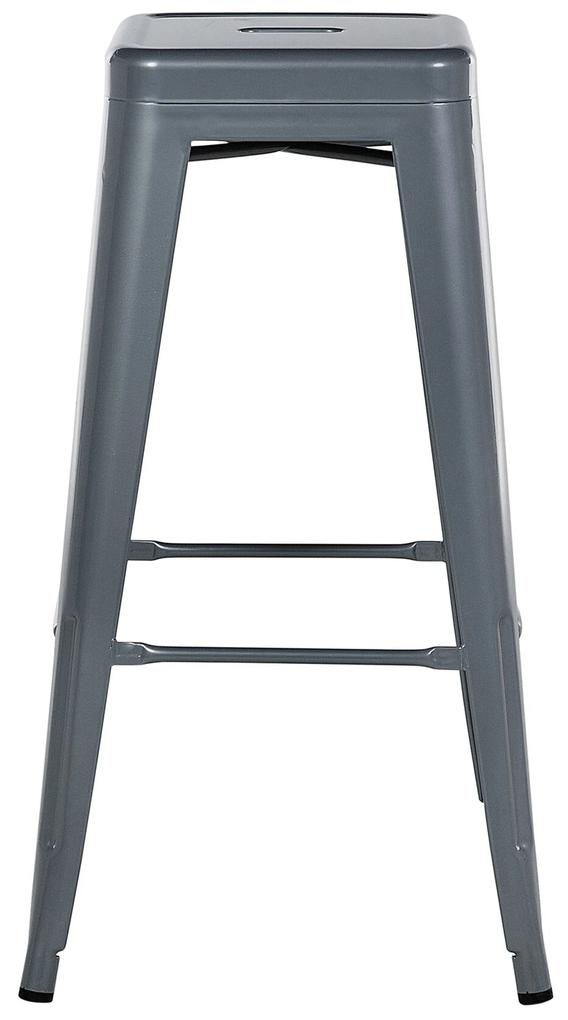 Sada 2 ocelových barových stoliček 76 cm šedé CABRILLO Beliani