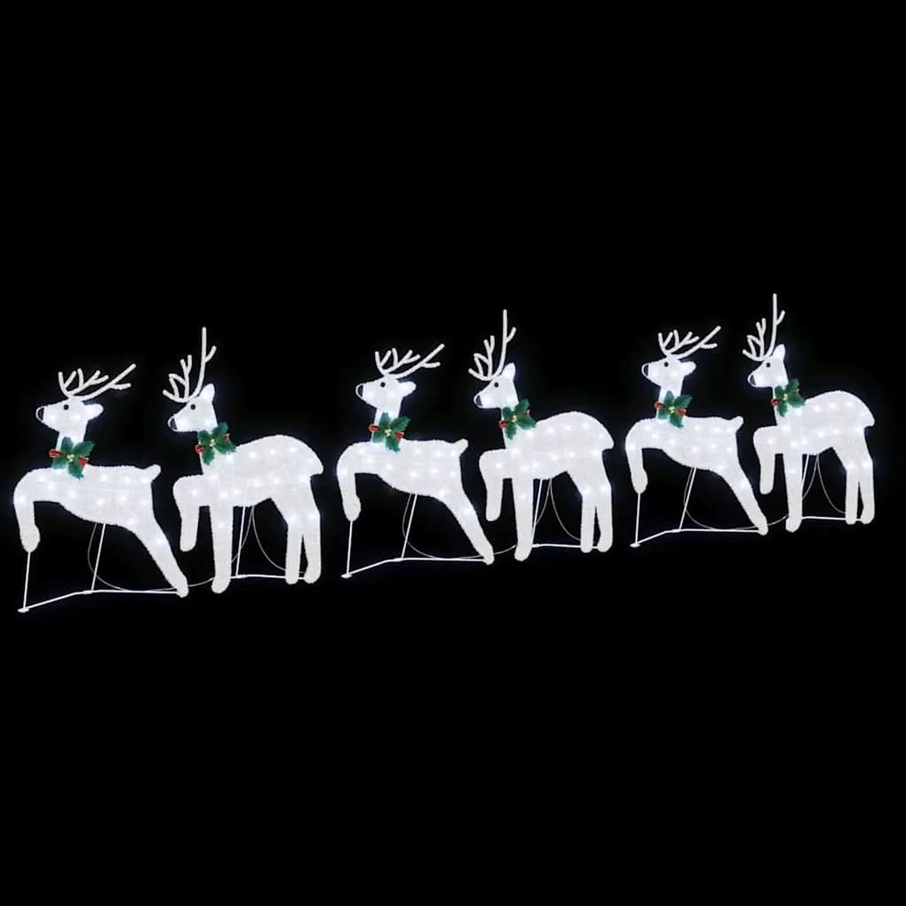 LED Sobové 6 ks Stříbrná 45 x 19 x 65 cm textil 3385897