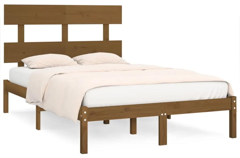 Rám postele medově hnědý masivní dřevo 120 x 200 cm,  3104671