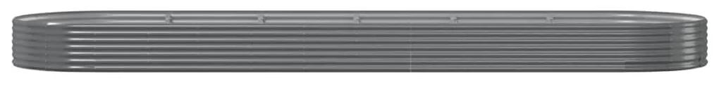 Vyvýšený záhon práškově lakovaná ocel 523x140x36 cm šedý,  319044