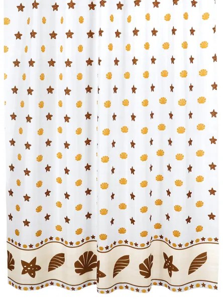 Bellatex Koupelnové závěsy 180x200 cm Mušle hnědá, oranžová