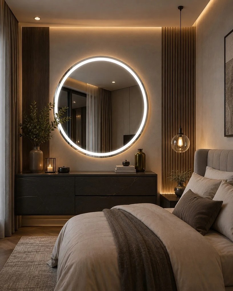 LED zrcadlo kulaté 70 cm