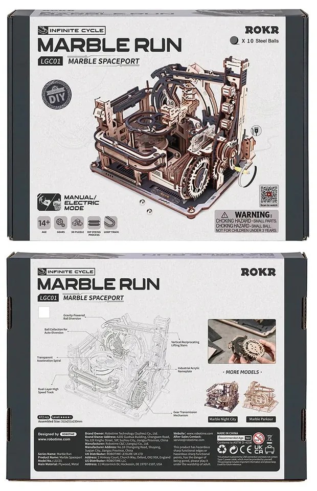 RoboTime 3D mechanická skládačka kuličkové dráhy Kosmodrom