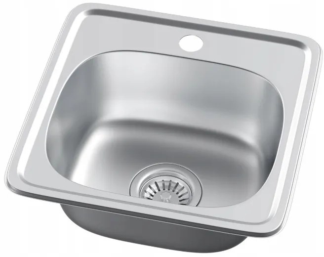 Erga HD, 1-komorový ocelový dřez 385x385x160 mm, ERG-MLS-HD3838S