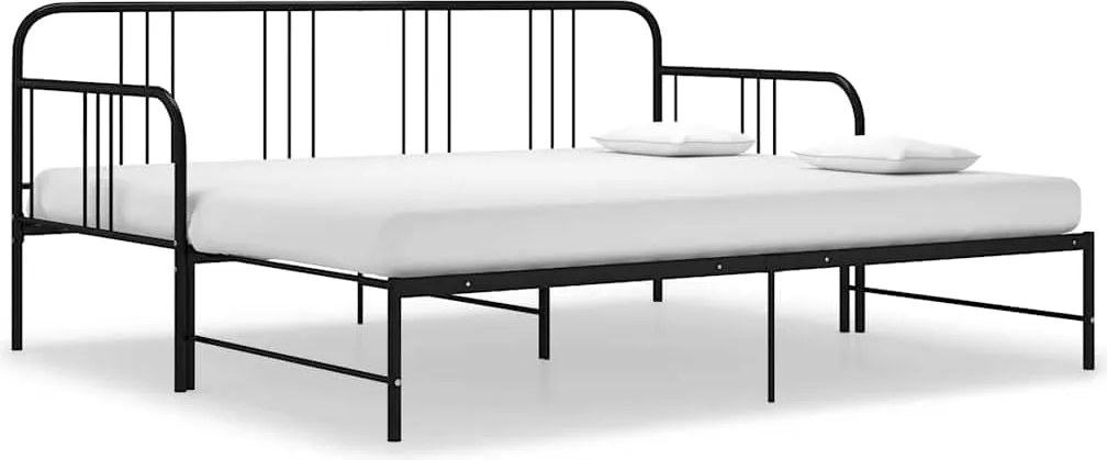 Rám vysouvací postele/pohovky černý kov 90 x 200 cm 324752