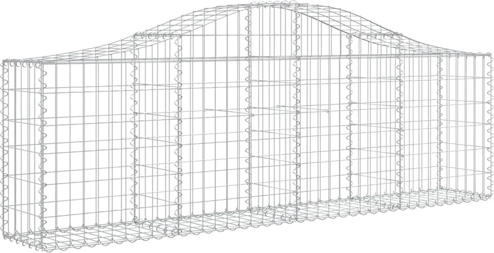 Klenuté gabionové koše 2 ks 200x30x60/80 cm pozinkované železo 3145388