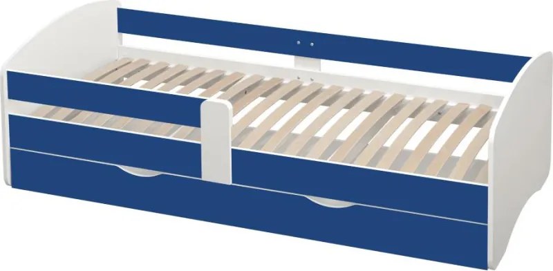 Postel s roštem a úložným prostorem 90x200, bílá/modrá, COCOLINO Kondela 0000395620