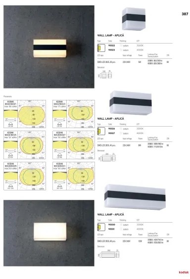 Redo 90330 - LED Venkovní nástěnné svítidlo KODIAK LED/12W/230V IP65 bílá/černá