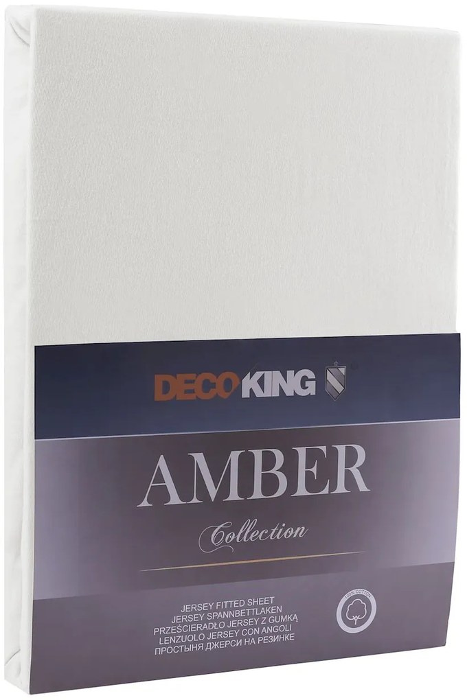 DecoKing Bavlněné jersey prostěradlo Amber bílé Deco king Rozměr prostěradlo DecoKing: 160-180x200 cm 30cm