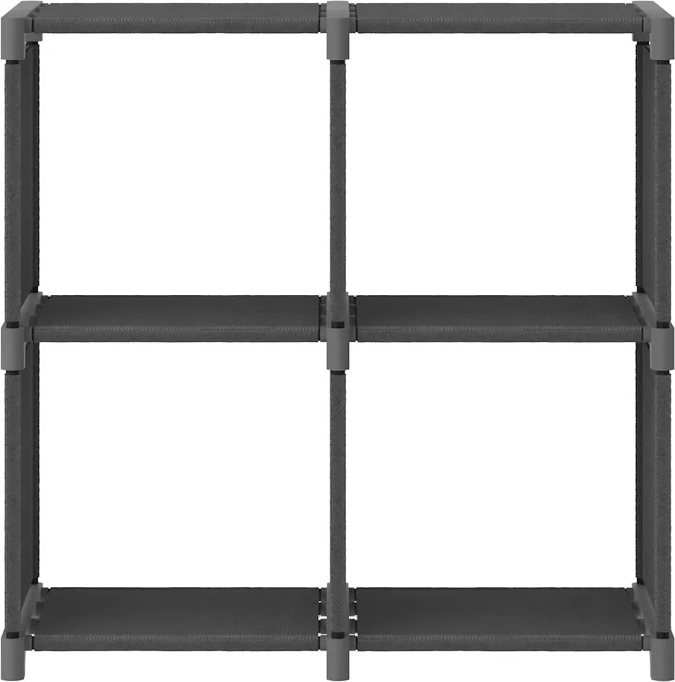 Výstavní police se 4 přihrádkami šedá 69x30x72,5 cm textil 322600