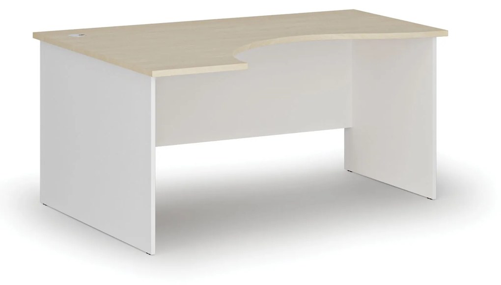 Ergonomický kancelářský pracovní stůl PRIMO WHITE, 1600 x 1200 mm, levý, bílá/grafit