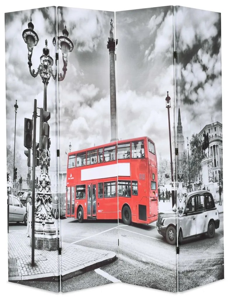 Skládací paraván 160 x 180 cm Londýnský autobus černobílý