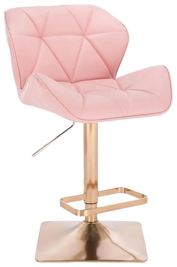 LuxuryForm DESIGN Barová židle MILANO na zlaté hranaté podstavě - růžová