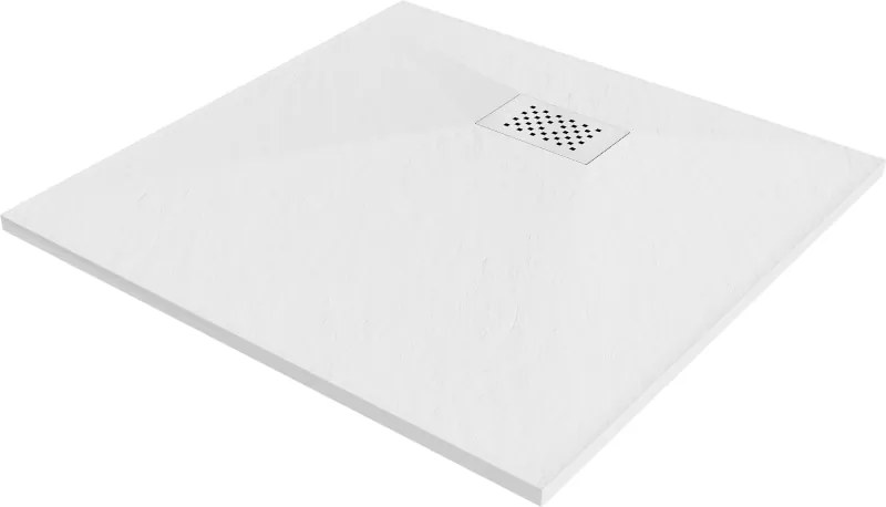 Mexen Hugo, čtvercová sprchová vanička SMC 90 x 90 cm, bílá, bílá krytka, 42109090-W