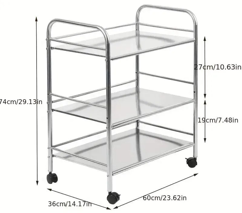 Servírovací stolek, kolečka, kov, stříbrná, NoBi TOKA