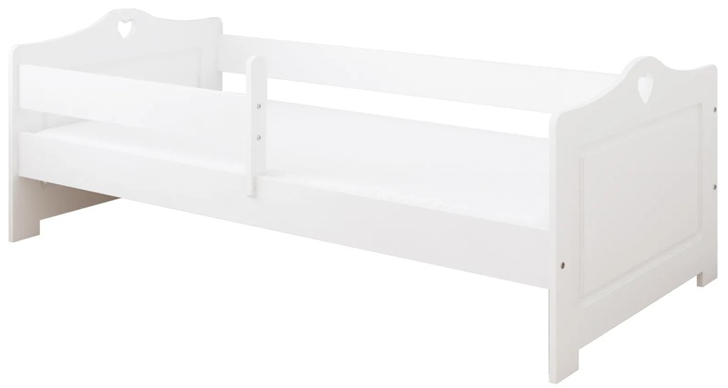 BabyBeds Dětská postel EMMA srdíčka Velikost postele: 160x80 cm, Barevné provedení: Olše, Úložný prostor: Ne, bez úložného prostoru Bílá