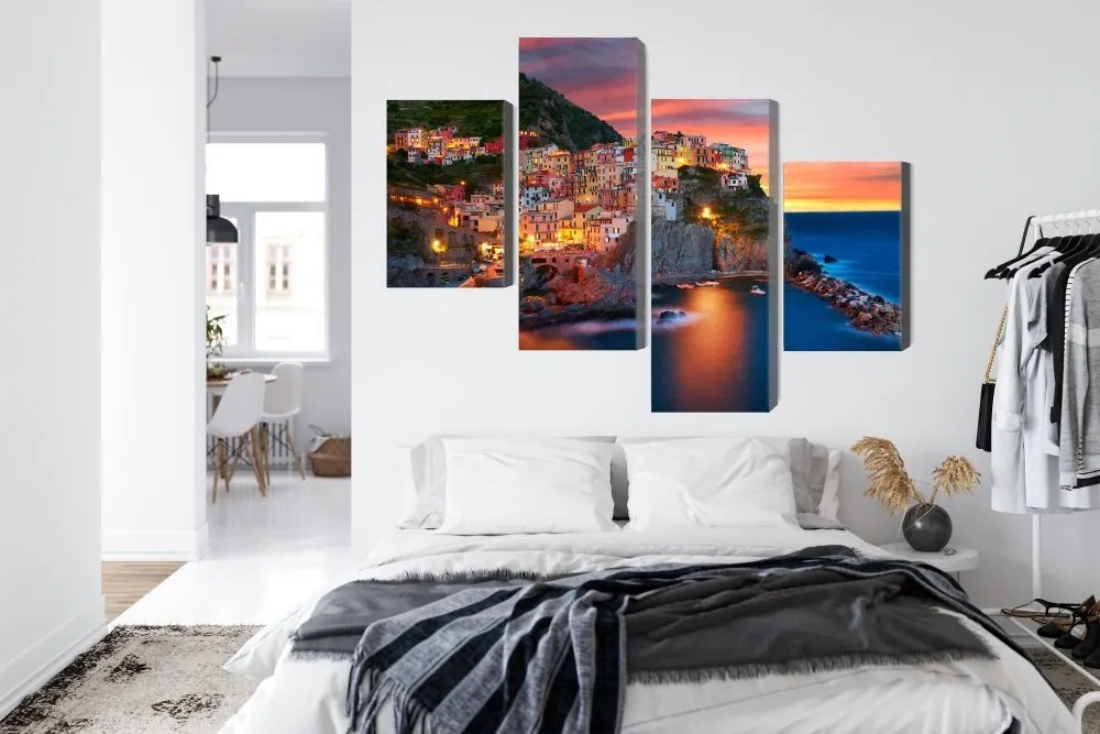 Vícedílný obraz Město Manarola V Itálii Nedostatek Nedostatek Plátno Canvas 160x100
