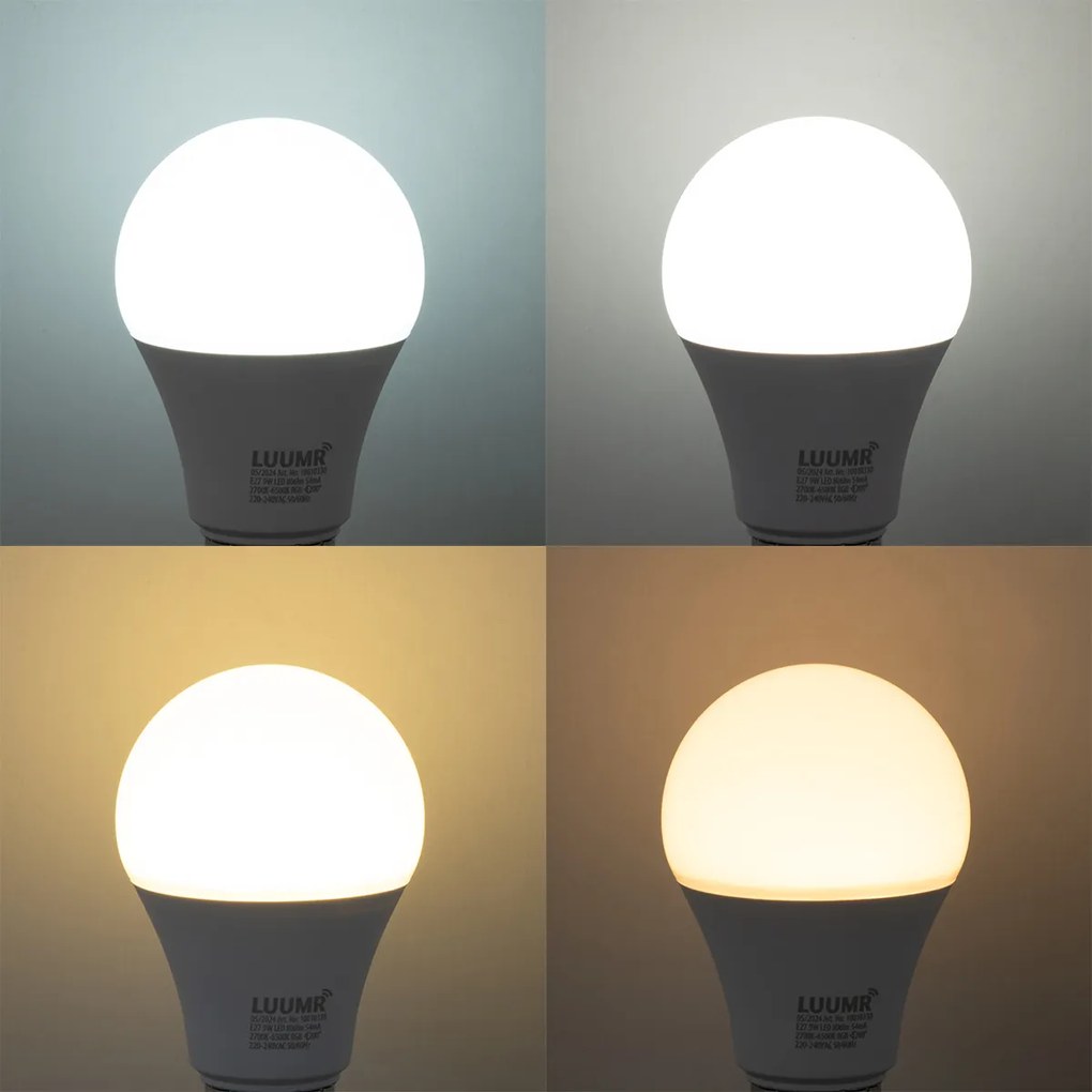 Sada 3 chytrých stmívatelných LED žárovek E27 A60 9W 806 lm 2700K-6500K včetně Zigbee Smart Hub