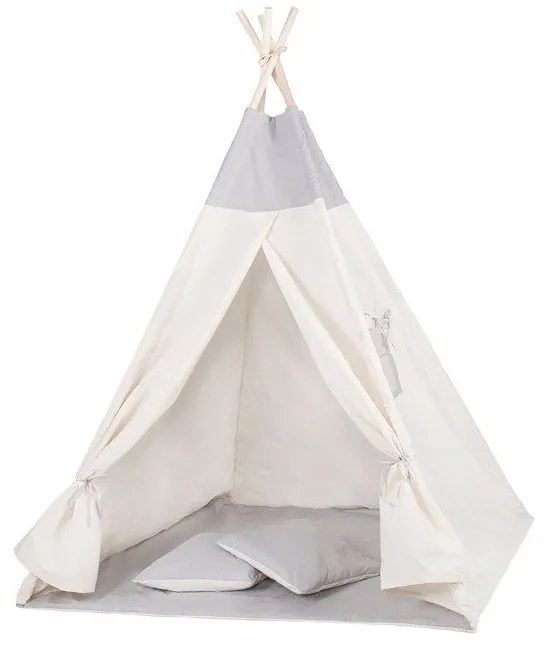 Teepee stan pro děti SPRINGOS Šedý Wigwam