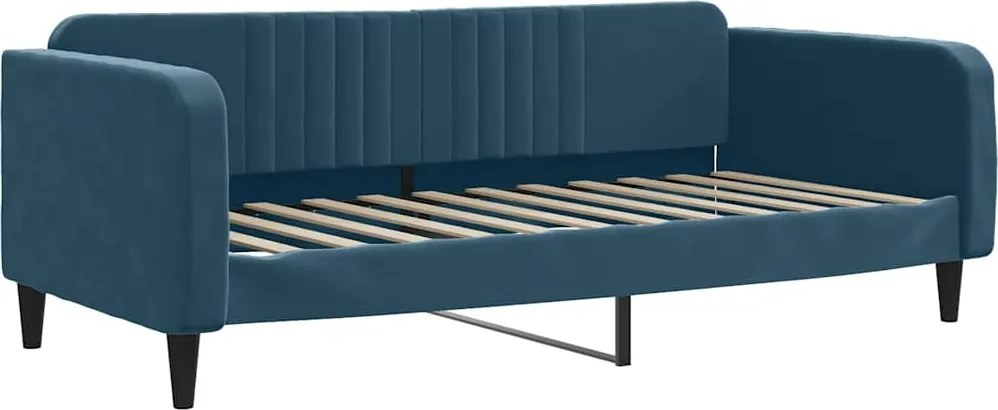 Válenda s přistýlkou a zásuvkami modrá 90 x 200 cm samet 3197110