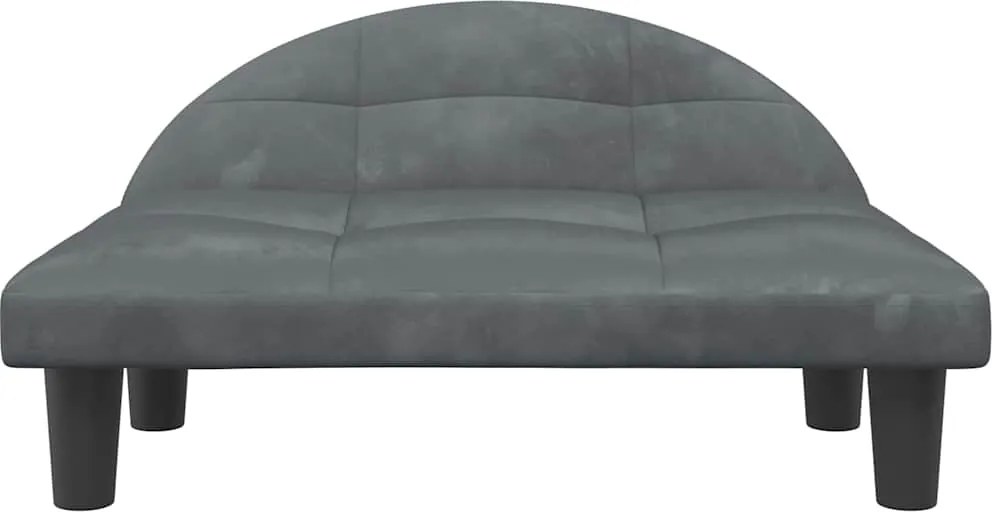 Pelíšek pro psy tmavě šedý 70 x 52 x 30 cm samet 171940