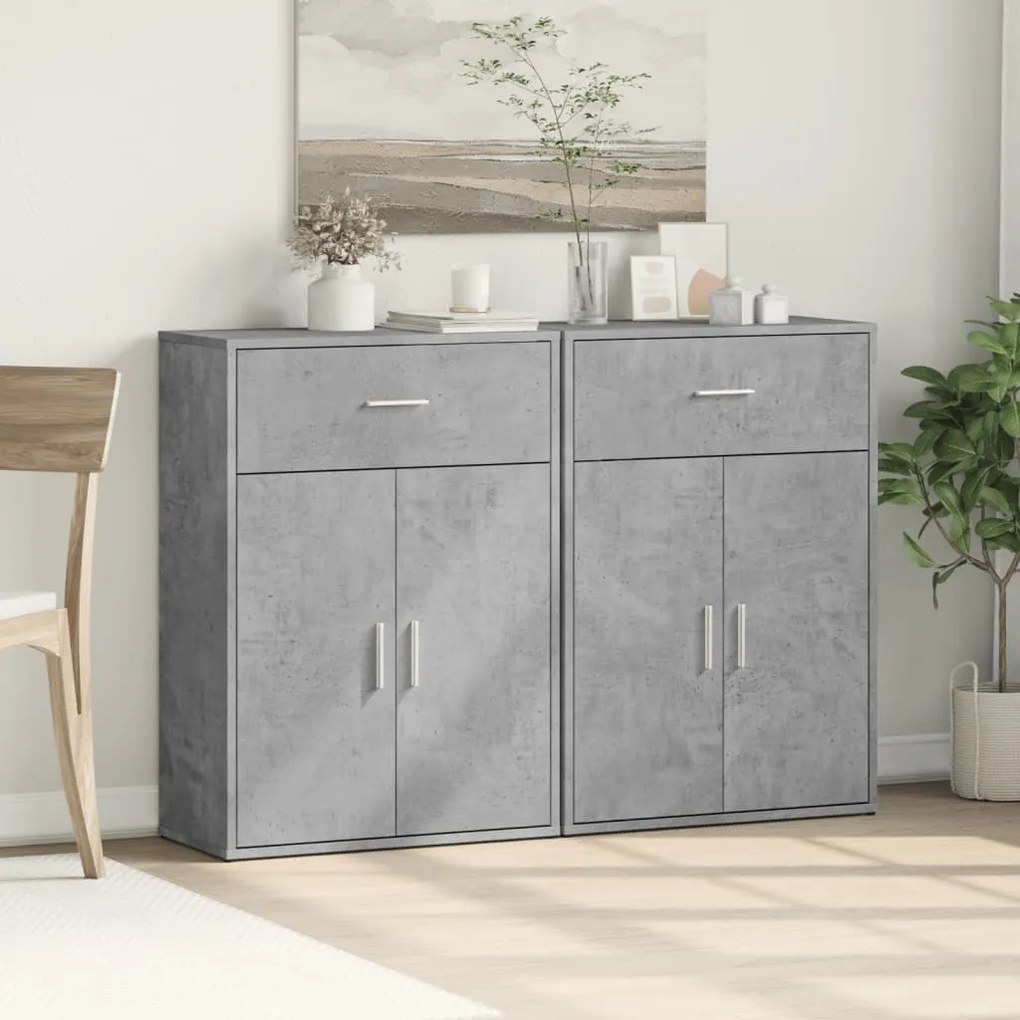 Příborníky 2 ks betonově šedé 60 x 30 x 84 cm kompozitní dřevo 3276598