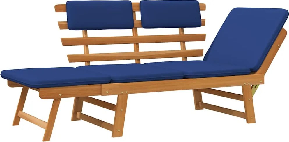 Zahradní lavice s poduškami 2-v-1 190 cm masivní akáciové dřevo 312120