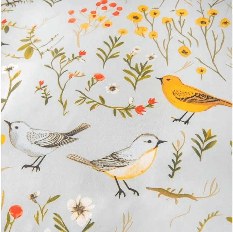Povlak na polštář z mikrovlákna SPRING BIRDS 70x90 cm, barevný