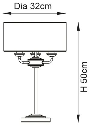 Endon 99149 - Stolní lampa HIGHCLERE 3xE14/18W/230V šedá/lesklý chrom