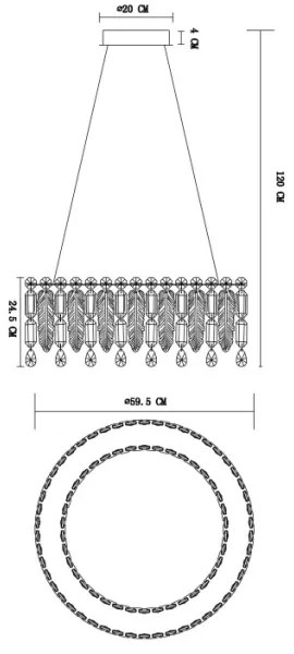 Globo 67176-58 - LED Lustr na lanku KLUNKA LED/58W/230V 2700-6000K + DO