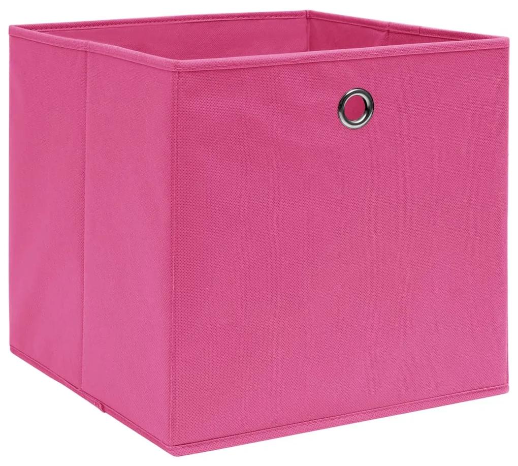 vidaXL Úložné boxy 4 ks růžové 32 x 32 x 32 cm textil