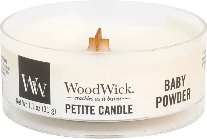 WoodWick – Petite Candle vonná svíčka Dětský pudr, 31 g