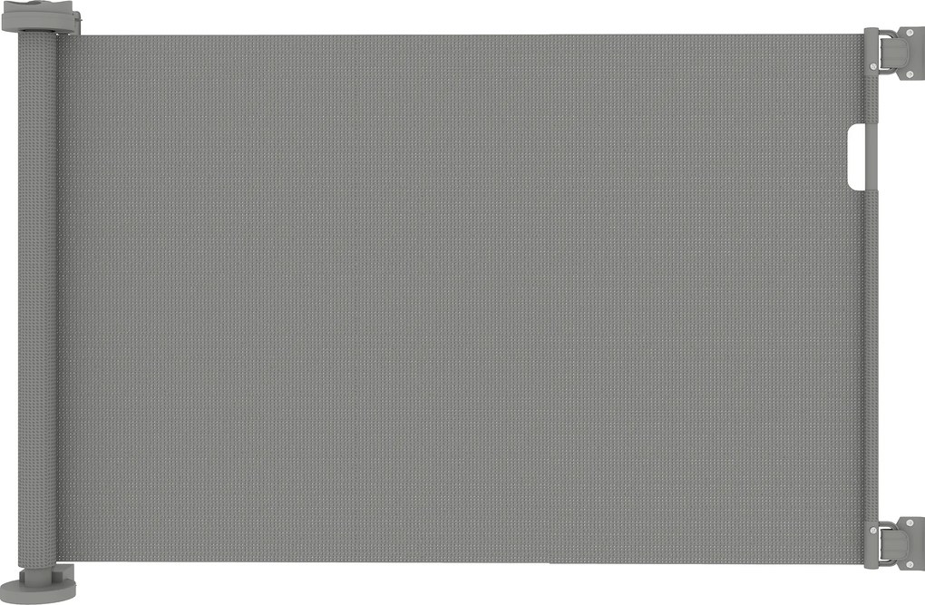 Schodišťová branka Výsuvná 0-136 cm 87 cm vysoká Dveřní bezpečnostní branka pro domácí zvířata 142 x 10 x 87 cm Šedá barva